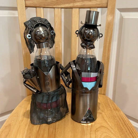 Party Supplies | Steampunk Art Metal Brushed Gray Metal Bride Groom ...